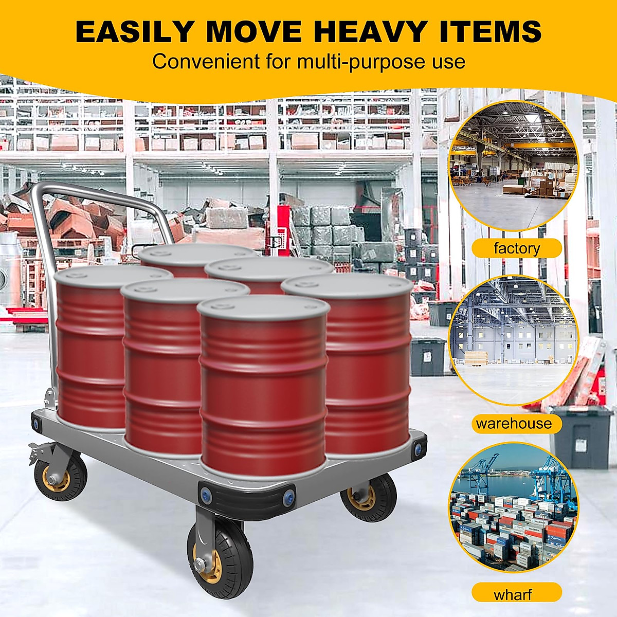 Folding Platform cart Dolly cart Push Cart Dolly Moving Platform (1500 LBS Small(27X19INCH))