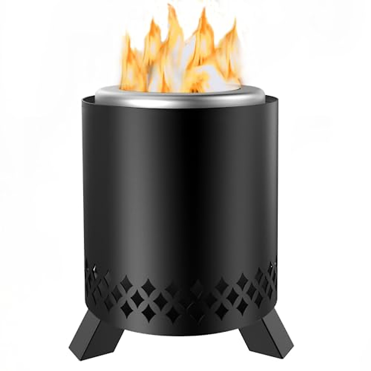 ETSWAUGO, 304 Stainless Steel Tabletop Fire Pit with Stand, Smokeless Small Tabletop Stove for Camping, Urban & Suburbs,Mini Fire Pit Fueled by Pellets or Wood, 8.8" x 6.5", 2.7lbs, ET65 Max