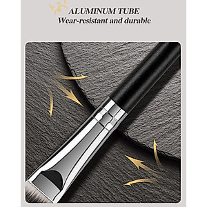 Ultra-Thin Angled Eyebrow Eyeliner Brush Set - 2Pcs Angled Precision Eye Brow Makeup Brush, Fine Point Eyeliner Brush, Cruelty-Free Synthetic Bristles Slanted Pro Eye Makeup Tool Kit, Gift for Women