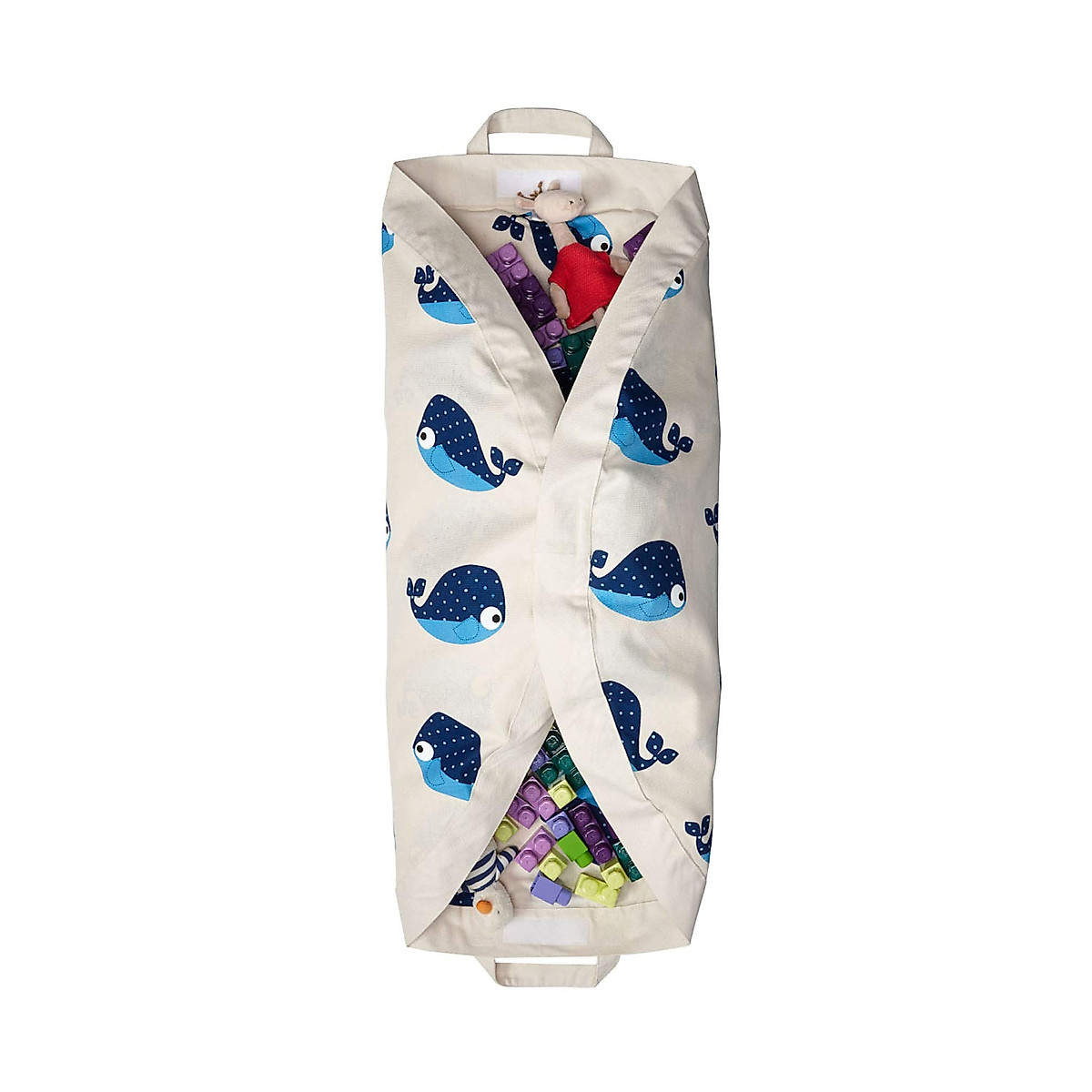 3 Sprouts Play Mat & Toy Storage Bag - Large Portable Toy Organizer, Kids Toy Bag for Boys & Girls - Playroom Storage & Activity Mat, Whale