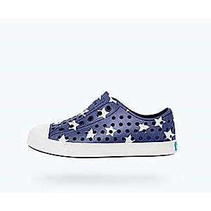 Native Shoes Baby Jefferson Print Child Sneaker, Regatta Blue/Shell White/Stars/Stripes, 4 Medium US Toddler