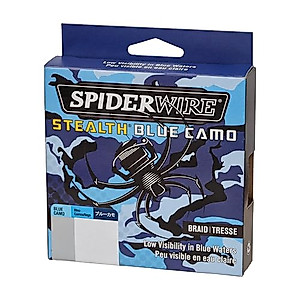 SpiderWire Stealth® Superline, Blue Camo, 30lb | 13.6kg, 200yd | 182m Braided Fishing Line, Suitable for Saltwater and Freshwater Environments