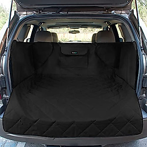 FrontPet Cargo Cover for Dogs, Water Resistant Pet Cargo Liner Dog Seat Cover Mat for SUVs Sedans Vans with Bumper Flap Protector, Non-Slip, Backseat Cover, Trunk Liner Universal Fit (X-Large/Black)
