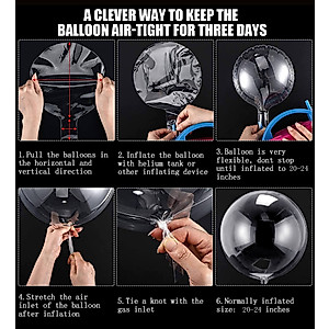 24 Inch Clear Balloons Bobo Balloons, 10 Pcs Clear Balloons for Stuffing, Big Transparent Bubble Balloons, Large Helium Balloon for Wedding Birthday Graduation Christmas Party Decorations