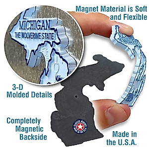 Michigan Small State Magnet by Classic Magnets, 2.4" x 2.3", Collectible Souvenirs Made in The USA