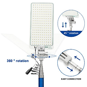 Uboway Outdoor Camping Lights Telescopic Fishing Rod Lamp with IR Remote for Camping, Fishing, Travelling, Party 12V