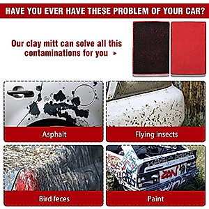 Tidy Monster 2 Pack Clay Bar Mitt for Car Detailing, Medium Grade Auto Magic Clay Towel, Scratch-Free and Paint Safe, for Cleaning Polishing Detailing Cars Paint, Glass, Wheels