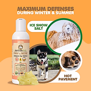 Natural Dog Paw Balm | Non-Waxy Formula Dog Nose Balm & Snout Soother for Dogs. Our Paw Cream for Dogs is a Must in Dog Bathing Supplies | Ideal Dog & Cat Paw Balm to use After a paw Cleaner for Dogs