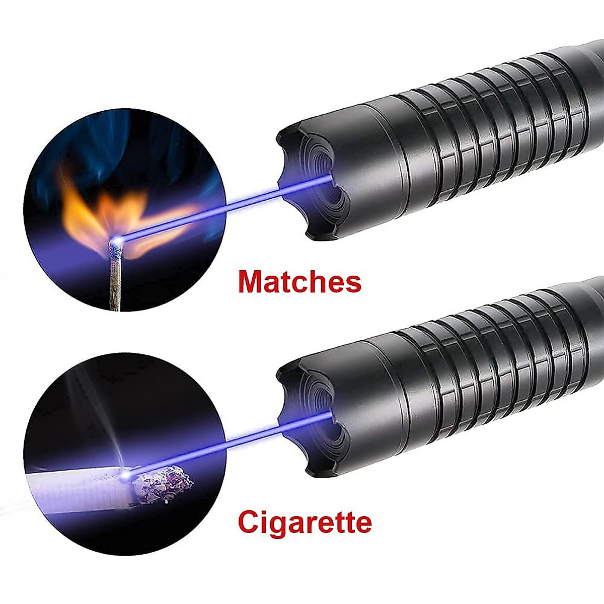 SRDHIN High Power Blue Tactical Flashlight, LED Light, Battery Powered, Adjustable, Suitable for Outdoor Activities