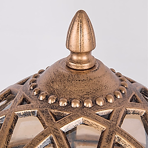 SYUFRE Outdoor Post Light Fixture IP65 Exterior Rainproof Glass Post Lanterns Globe Post Lamp Fence Table Light Lawn Garden Landscape Lamp for Courtyard Decorative Lighting