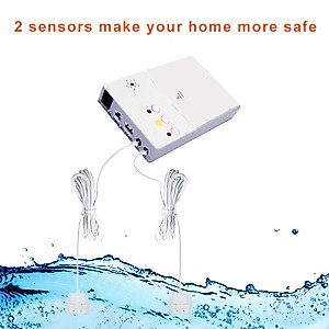 E-SDS Automatic Water Leak Shut off Valve System,Water Leak Detector with 2 Valves,2 Sensors and Sounds Alarm,for Pipes 3/4 NPT,Flood Prevention for Laundry Washing Machines,Water Heaters and More