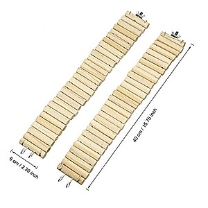 Wooden Pet Ladder Bridge 2 Pieces Soft Animal Bridge Toy Bendable Cage Habitat Toy for Hamster Mouse Chipmunk and Other Small Animals