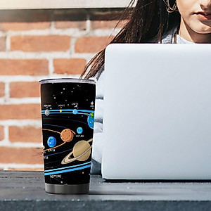 QWEUIOP 20oz Insulated Travel Coffee Mug Outer Space Solar System Mars Earth Stainless Steel Tumbler with Lid Double Wall Vacuum Coffee Cup For Hot and Cold Drinks 13692