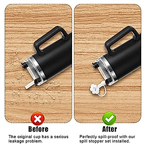 4pcs Spill Proof Stopper for Stanley, Silicone Spill Proof Stopper with 2pcs Cloud Straw Covers Reusable Spill Proof Plug Compatible with Stanley Cup 1.0 40/30oz