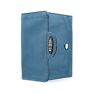 Big Skinny Women's Trixie Tri-Fold Leather Wallet, Holds Up to 30 Cards, Compact,Lightweight, Teal