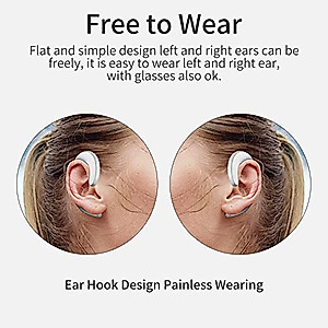 JAKPAK Bluetooth Earpiece for iPhone 13 Pro Max, Bluetooth Wireless Headphone Ear Hook, Bone Conduction Headphones with Mic Wireless Single Ear Bluetooth Headset for Galaxy S22 Ultra S21 A13 Silver