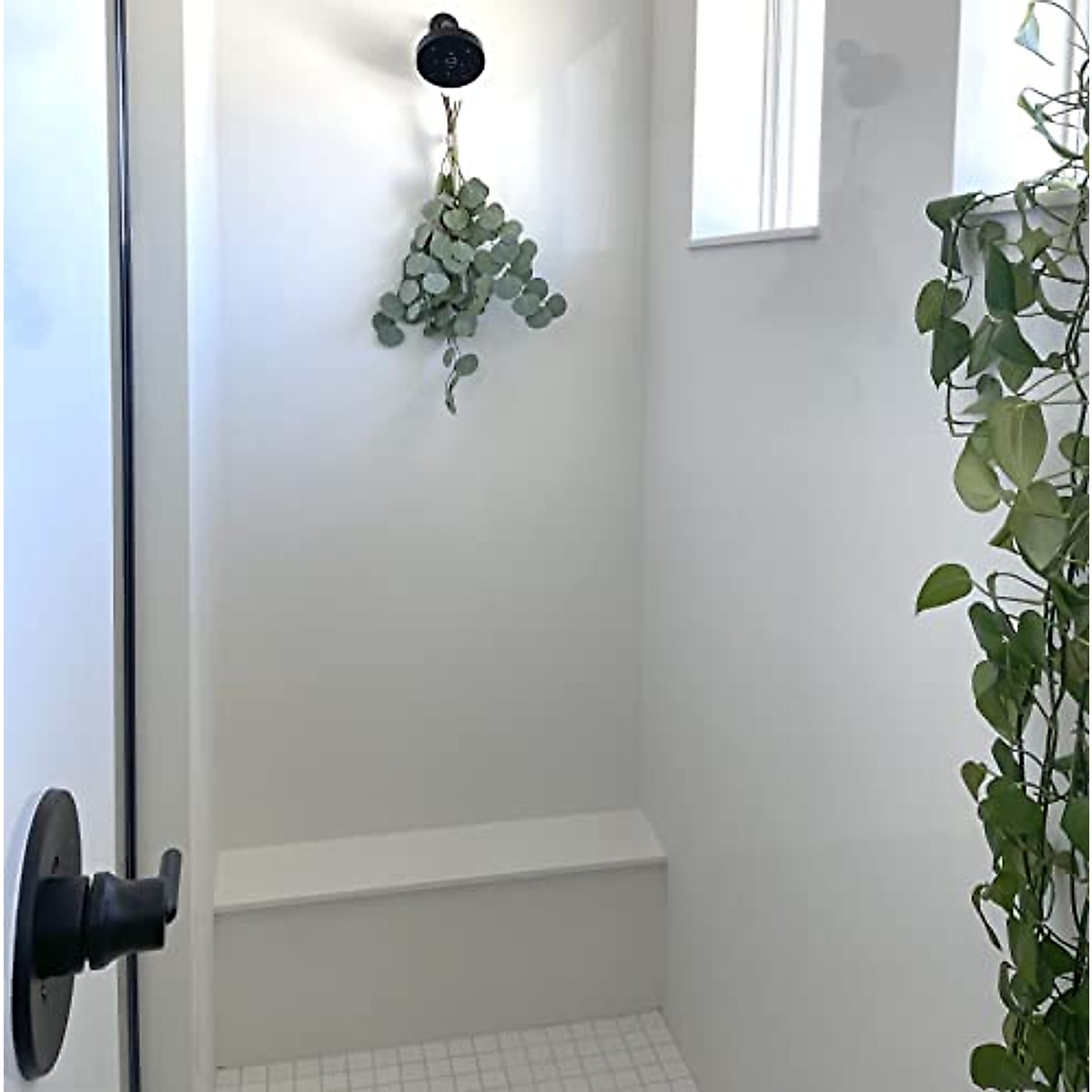 4 Pack - Suction Cup Holder Clip for Plants, Decor, Eucalyptus & Herbs - Hold Plants & Essential Oil Herbs in Place on Glass & Shower Artificial Eucalyptus Garland, Leaves, Vines, Home Decor