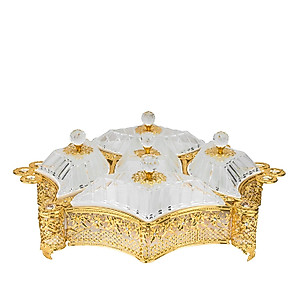 Italian Collection Gold Infused Frame Sectional Сandy Tray, Snack Holder