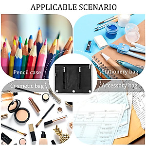Jacng Binder Pouch for 3 Ring Binder Large Capacity Binder Pocket Black Zipper Bag Fits 3- Ring Binder Clear Window Pencil Pouch with Zipper for Office Supplies