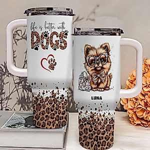 Personalized Dog Tumber with Chow Chow Dog’s Name – Custom Cup for Dog Moms, Ideal Gift for Mother's Day, Gifts For Pet Lovers 5Ckiwg