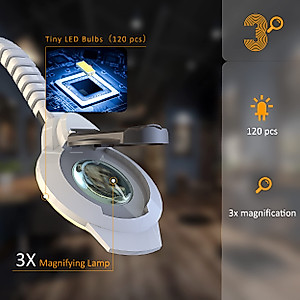 Professional Facial Steamer with Magnifying Lamp – 2 in 1 Ionic Ozone Steamer for Face Spa Beauty Salon Equipment with 3 Diopter Magnifying Glass LED Lamp Cleanses Skin Unclogs Pores (Blanco)