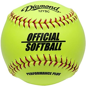 Diamond Sports Official Fastpitch 12Ysc Softballs with Bucket 18 Ball Pack W/Bucket, Yellow