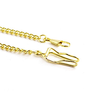 Finov 14.5" Alloy Gold Pocket Watch Chain Set of 2