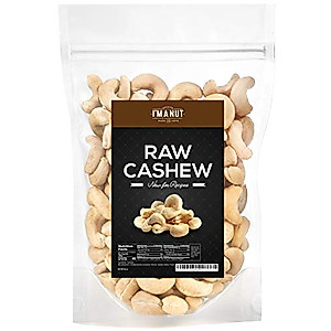 Raw Whole Unsalted Cashews 48oz (3 lb) 100% Natural | No Chemicals | Batch Tested Gluten & Peanut Free | Non-GMO | Keto and Paleo Diet Friendly