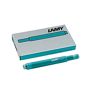 LAMY T10 ink cartridge with large ink supply - large capacity cartridges in the colour tourmaline for all Lamy cartridge fountain pen models - 1 packet