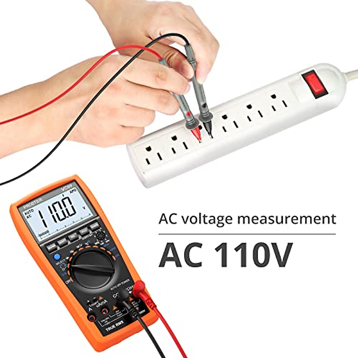 Proster Autoranging Multimeter 6000 Count TRMS Digital Multitester NCV AC DC Current Voltage Tester Amp Ohm Volt Meter Capacitance Test Temperature Measurement Continuity Tester