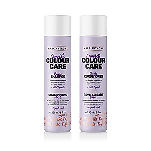 Marc Anthony Purple Shampoo and Conditioner Gift Set - Anti-Brass Violet Pigments, Quinoa, Grapeseed Oil for Blonde & Silver Hair