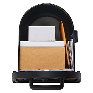 ARCHITECTURAL MAILBOXES Gibraltar Mailboxes Arlington Large Capacity Galvanized Steel Textured Black, Post-Mount Mailbox, AR15B000