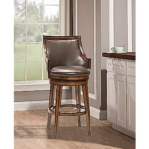 Hillsdale Lyman Swivel Counter Height Stool, 26.5" High, Rustic Oak