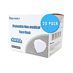 Dr. Family KN95 Face Masks, 20 Units, FSA/HSA Eligible, 5-Layer Disposable Mask, Adjustable Nose Wire, Perfect for Indoors & Travel - Ship from USA