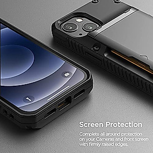 VRS DESIGN Damda Glide Pro Phone Case for iPhone 13, Sturdy Semi Auto Wallet [4 Cards] Case Compatible for iPhone 13 Case (2021) Black
