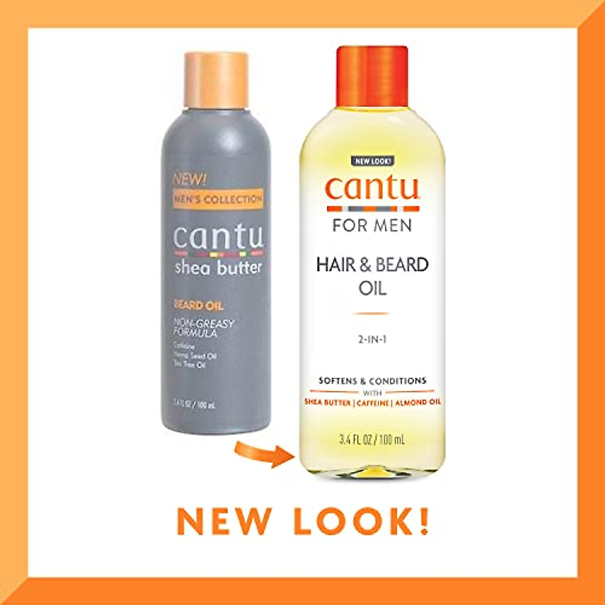 Cantu for Men Hair & Beard Oil, 3.4 fl oz (Packaging May Vary)