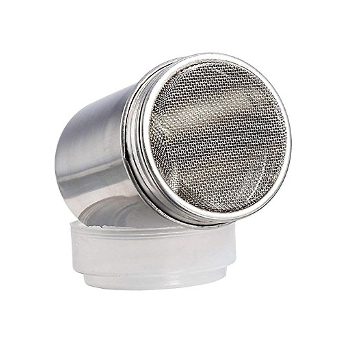 HANSGO 2 Set Powder Suger Shakers, Stainless Steel Powder Shaker Mesh Shaker Powder Cans for Salt Coffee Cocoa Cinnamon Powder Seasoning Cans with Lid