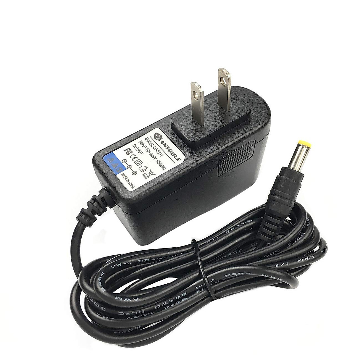 ANTOBLE 6.5ft Cord AC Adapter for HMDX JAM Party Wireless Boom Box HX-P730 HX-P730BL HX-P730GY HX-P730PK Rechargeable Stereo Boombox Power Supply