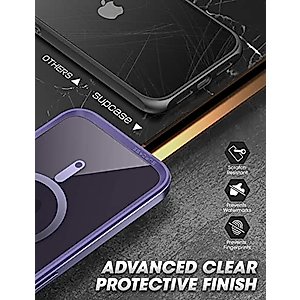 SUPCASE Unicorn Beetle Edge Mag Case for iPhone 14 Pro Max 6.7", Compatible with MagSafe Slim Frame Clear Protective Case with Built-in Screen Protector (Mauve)