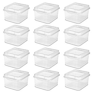 Sterilite 18038612 Flip Top, Clear, 12-Pack & 18058606 Large Flip Top, Clear, 6-Pack