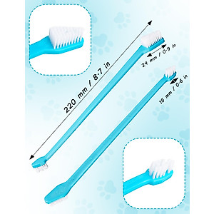 100 Pcs Dog Toothbrush Dog Tooth Brush Double Headed Dog Tooth Brushing Kit Soft Bristles Dog Tooth Brush Long Handle Toothbrush For Dogs Cat And Most Pets Toothbrush Best Dog Teeth Cleaning -Blue