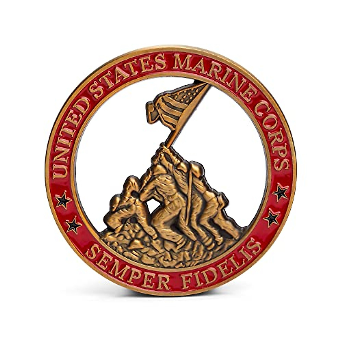 Marine Corps Iwo Jima USMC Challenge Coin with Actual Sands of Iwo Jima - Marine Corps Gifts Disabled USMC Vet Owned Small Business