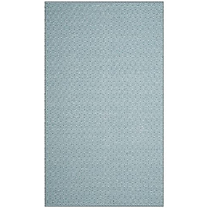 SAFAVIEH Montauk Collection Area Rug - 5' x 8', Ivory & Light Blue, Handmade Flat Weave Cotton, Ideal for High Traffic Areas in Living Room, Bedroom (MTK515D)