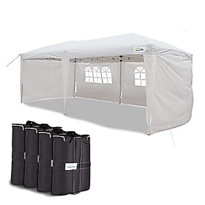 GOUTIME 10x20 Feet Ez Pop Up Canopy Instant Tent Shelter with Weight Bags 4 x 40 lb