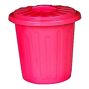 Plastic Trash Can Container | Red | Party Accessory