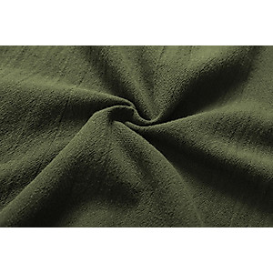 mogenda Men’s Renaissance Costume Beach Shirts Short Sleeve Lace-up Viking Pirate T-Shirts V Neck Hippie Yoga Tops(L,Army)