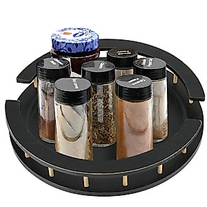 Lazy Susan Turntable for Cabinet, Wood Lazy Susan Organizer for Table, Large Rotating Vanity Tray for Countertop, 360 Turntable Lazy Susan for Pantry Kitchen Bathroom Countertop, 12.5 Inch,White