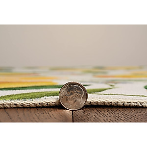 Linon The Anywhere Washable Rug Wesley Ivory/Yellow 5' X 7' Area Rug