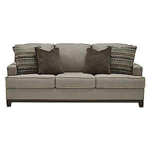 Signature Design by Ashley Kaywood Modern Sofa with 4 Throw Pillows, Brownish Gray