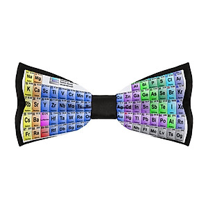 Donnapink Colorful Periodic Table of the Elements Men's Bow Tie, Adjustable Men's Pre-tied Bow Tie, Men's Bowtie Necktie for Casual Formal Business Work Wedding Party School